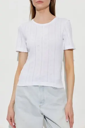 GANNI Textured Appliqué Top