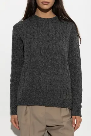 Valentino Garavani Wool Sweater With Decorative Knit - Grey