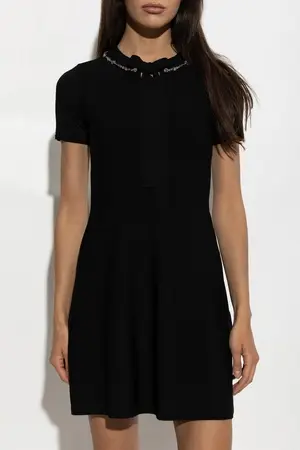 Valentino Garavani Embellished Neckline A-line Dress