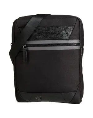 PIQUADRO Cross-body Bag In Cow Leather, Nylon, And Polyester - Black
