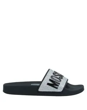 Moschino Glittered Two-tone Flat Sandals