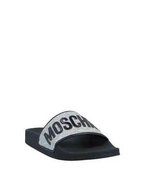 Moschino Glittered Two-tone Flat Sandals
