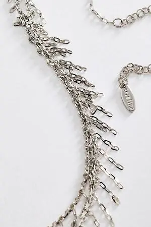 Anthropologie Cha Fringe Necklace - Silver