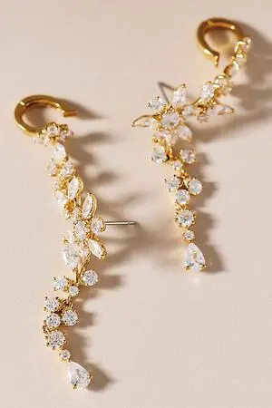 Nadri Full Bloom Drop Climber Earrings