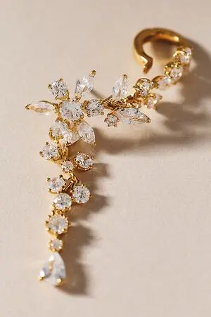 Nadri Full Bloom Drop Climber Earrings