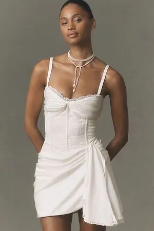 Bhldn Satin Bustier Sweetheart Mini Dress