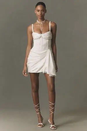 Bhldn Satin Bustier Sweetheart Mini Dress