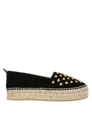 Moschino Suede Espadrilles With Stud Embellishments - Black
