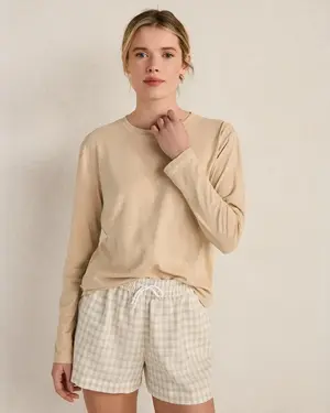 HAVEN WELL WITHIN Organic Cotton Slub Jersey Long Sleeve T-shirt - Willow Bark