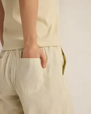 HAVEN WELL WITHIN Organic Cotton Linen Barrel Leg Pants