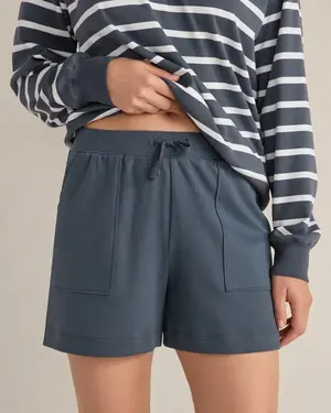 HAVEN WELL WITHIN Organic Cotton Interlock Shorts - Midnight