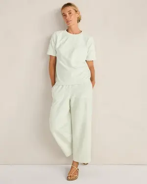HAVEN WELL WITHIN Garment-dyed Organic Cotton Slub Terry T-shirt - Trellis