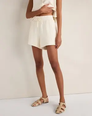 Varley High Rise Shorts With Drawstring Waist - Pristine