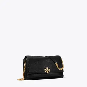 Tory Burch Charlie Quilted Chain Crossbody Bag - Black