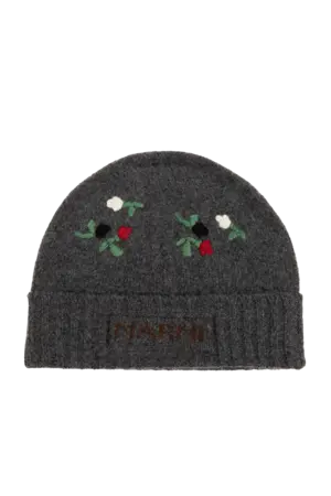Marni Embroidered Beanie - Grey
