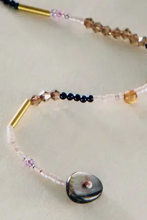Free People Muse Beaded Bracelet With Stone Loop Closure - Moondance