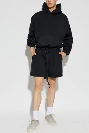 Fear Of God Cotton Shorts With Logo Patch - Black