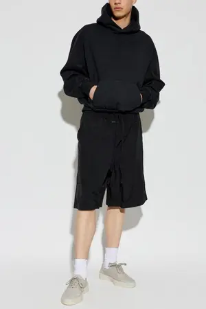 Fear Of God Logo Patch Relaxed Fit Shorts - Black