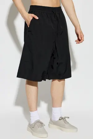 Fear Of God Logo Patch Relaxed Fit Shorts - Black