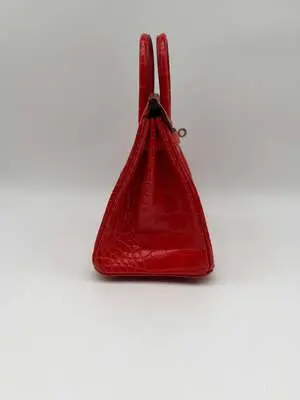 Hermès Birkin Geranium Matte Alligator Palladium Hardware - Red