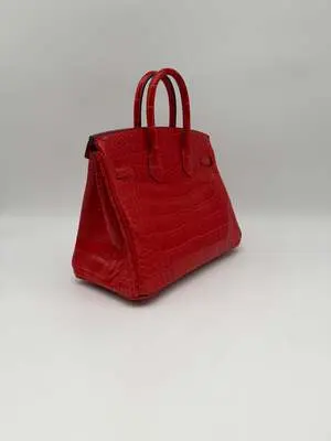 Hermès Birkin Geranium Matte Alligator Palladium Hardware - Red