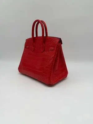 Hermès Birkin Geranium Matte Alligator Palladium Hardware - Red