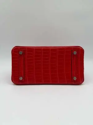 Hermès Birkin Geranium Matte Alligator Palladium Hardware - Red