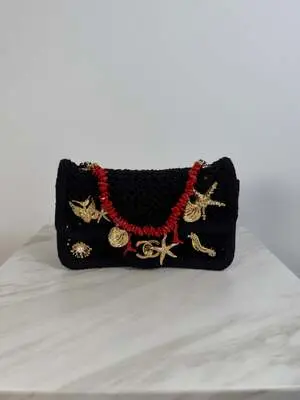 Chanel Mesh & Gold Tone Metal Flap Bag - Black