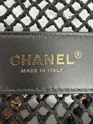 Chanel Mesh & Gold Tone Metal Flap Bag