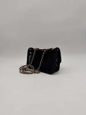 Chanel Mesh & Gold Tone Metal Flap Bag