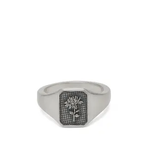 SERGE DENIMES Chrysanth Signet Ring - Silver