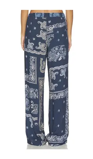 Attico Paisley Print Relaxed Fit Trousers - Blue