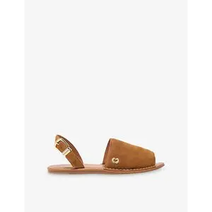 Maje Embellished Suede Flat Sandals