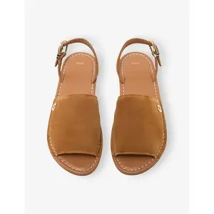 Maje Embellished Suede Flat Sandals