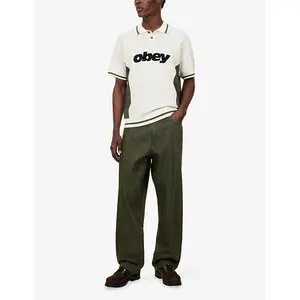 Obey Sport Logo-print Knitted Polo Top