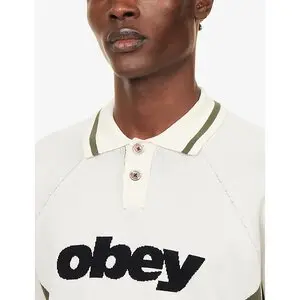 Obey Sport Logo-print Knitted Polo Top