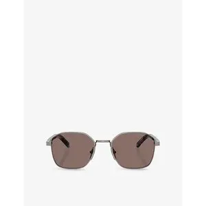 Prada Square-frame Steel Sunglasses - Grey