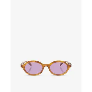 Gucci Oval-frame Acetate Sunglasses - Brown