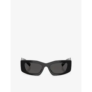 Prada Rectangle Frame Acetate Sunglasses - Black