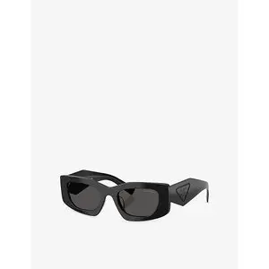 Prada Rectangle Frame Acetate Sunglasses - Black