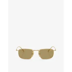 Prada Square-frame Metal Sunglasses - Gold