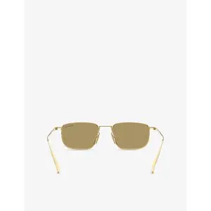 Prada Square-frame Metal Sunglasses - Gold