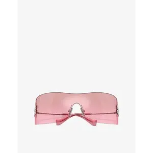 Miu Miu Rectangular-frame Metal Sunglasses - Silver