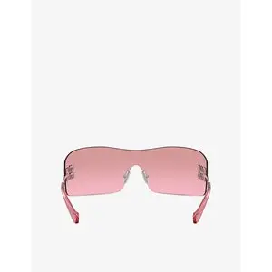 Miu Miu Rectangular-frame Metal Sunglasses - Silver