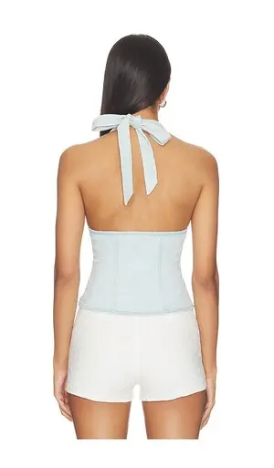 Free People Ramona Denim Halter - Blue