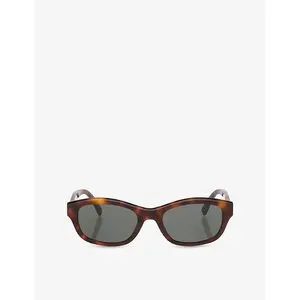 Saint Laurent Rectangle-frame Acetate Sunglasses - Brown