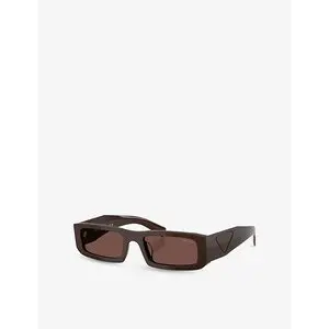 Prada Rectangle-frame Acetate Sunglasses - Brown