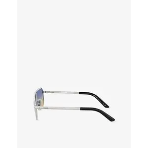 Prada Rectangular-frame Metal Sunglasses