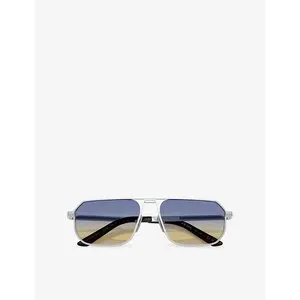 Prada Rectangular-frame Metal Sunglasses