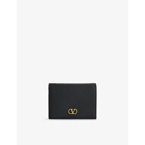 Valentino Garavani Vlogo Signature Leather Card Holder Nero
